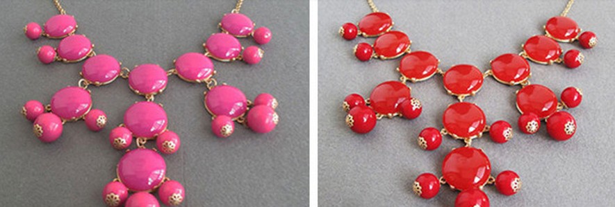 Color Full Bib Statement Bubble Necklace - Orange on Luulla